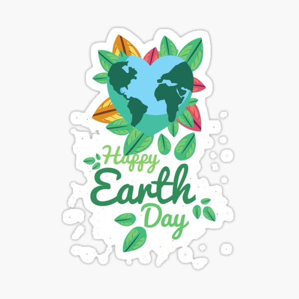 "Happy Earth Day" Sticker by KI-Company | Redbubble