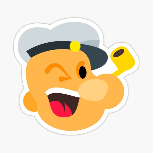"Chibi Popeye Spinach Logo" Sticker by DemiaMancini | Redbubble