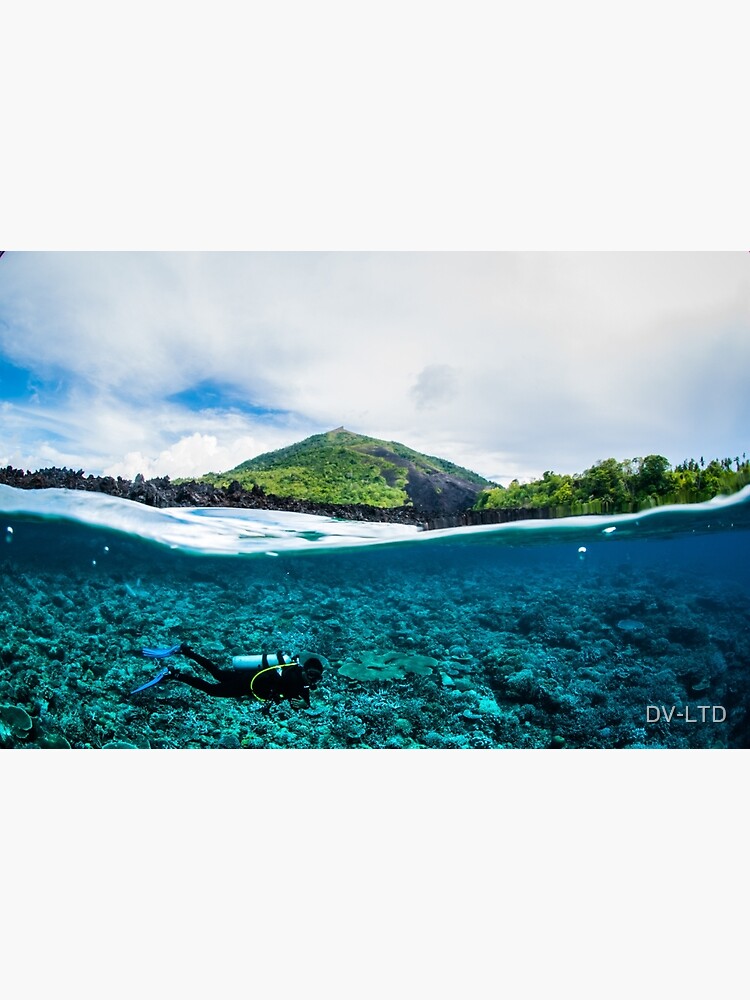 Scuba Diver Island Underwater Diving Theme Premium Matte Vertical ...