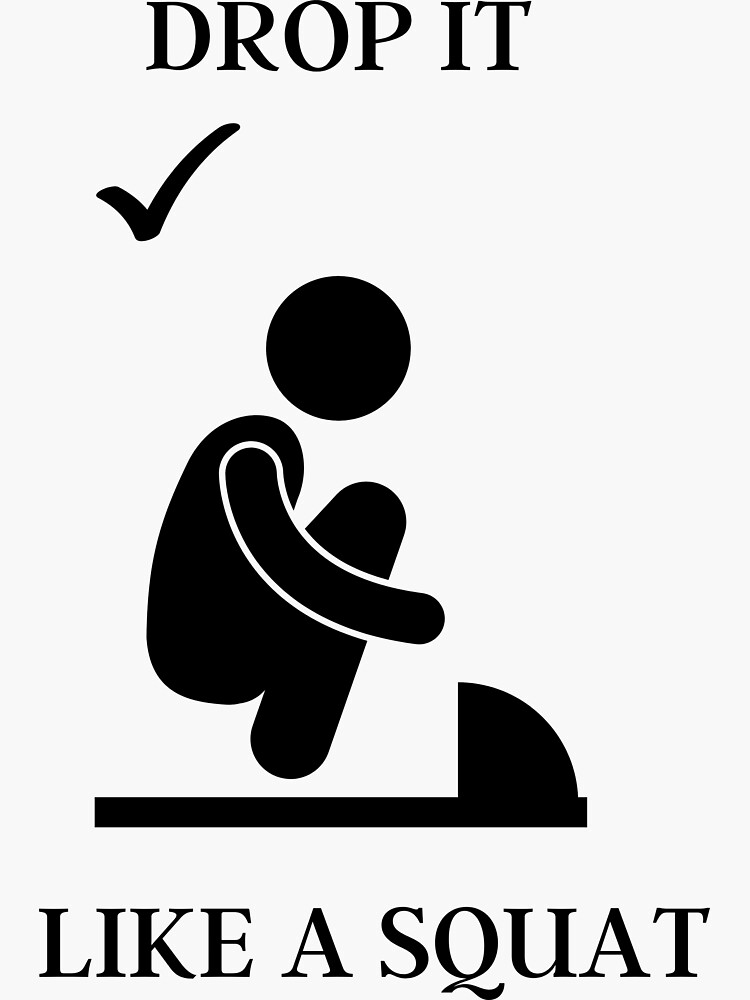 "SQUATTING" Sticker by Loewy-Han | Redbubble
