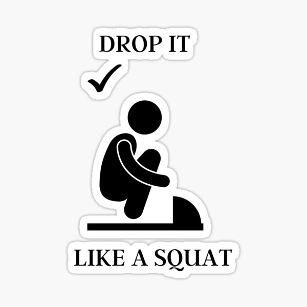"SQUATTING" Sticker by Loewy-Han | Redbubble
