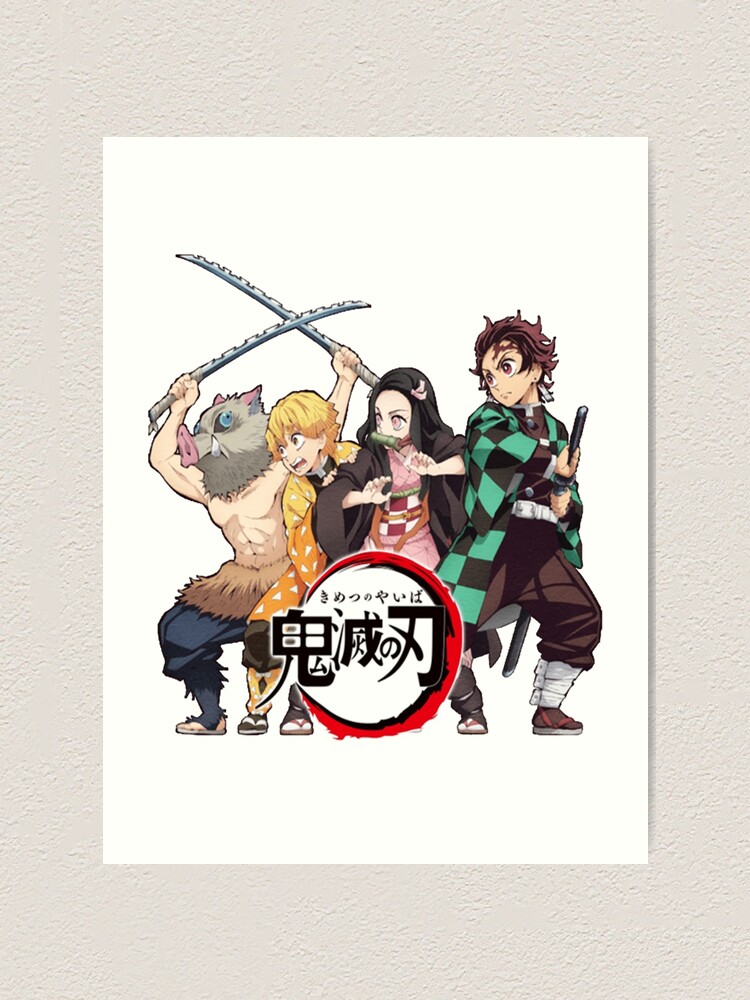 "Funny Demon Slayer Manga Inosuke Zenitsu Nezuko Tanjiro Classic ." Art ...