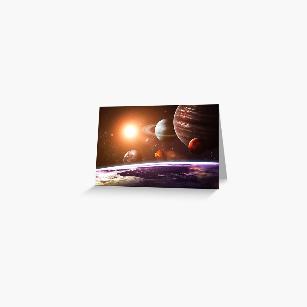 "Space Planets Solar System Astronomy Earth Milky Way" Greeting Card by ...