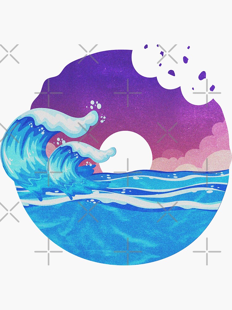 "Sunset Donut" Sticker by hcdesignlab | Redbubble