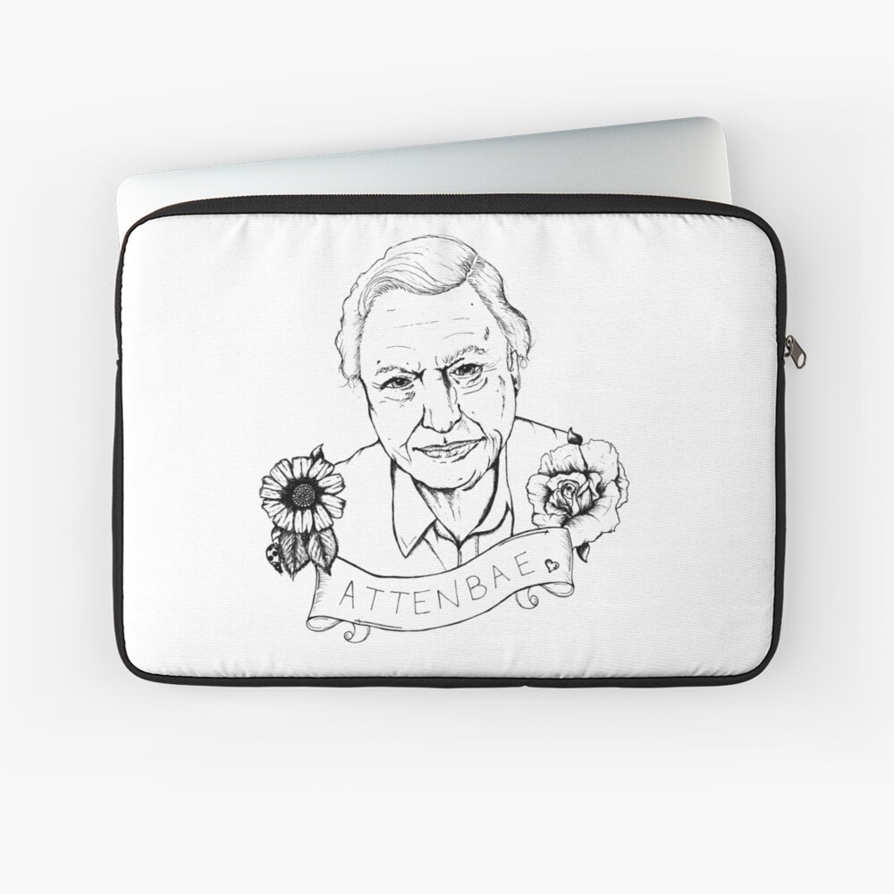 "David Attenborough - AttenBae Original Sketch" Laptop Sleeve for Sale ...