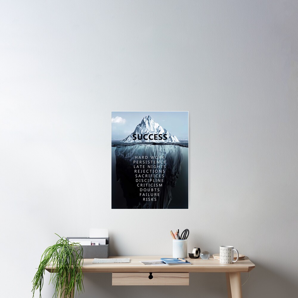 "Success Motivational Poster - Iceberg Success Poster - Success Hard ...
