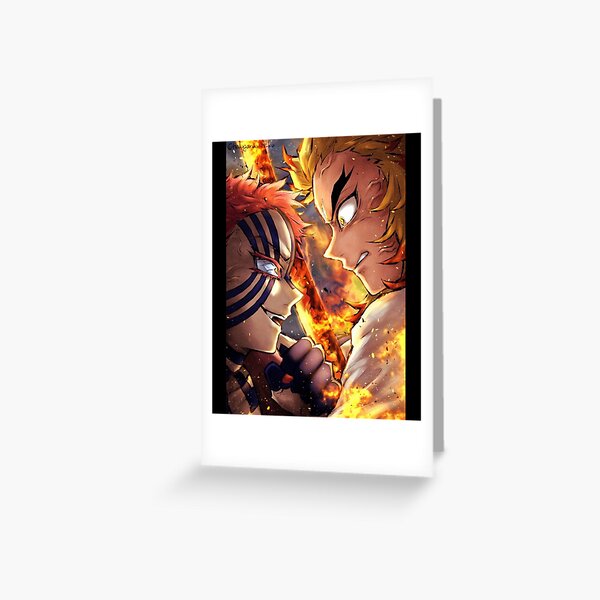 "Demon Slayer Rengoku Vs Akaza Classic ." Greeting Card by dillojord ...