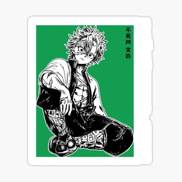 "Sanemi-Green Full Back" Sticker by kevkevan | Redbubble