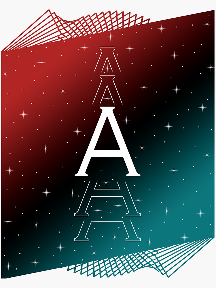 "Sparkling Gradient Letter A Cool Typography" Sticker by PhotooTwist ...