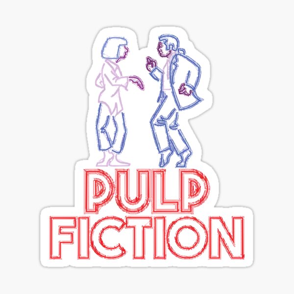 "Pulp Neon Fiction Dancing Scene Super" Sticker by Berriejame | Redbubble