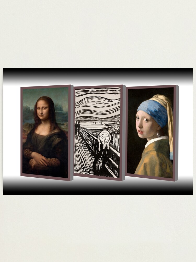 "Collage of Mona Lisa, the Scream and Girl with A Pearl Earring in ...