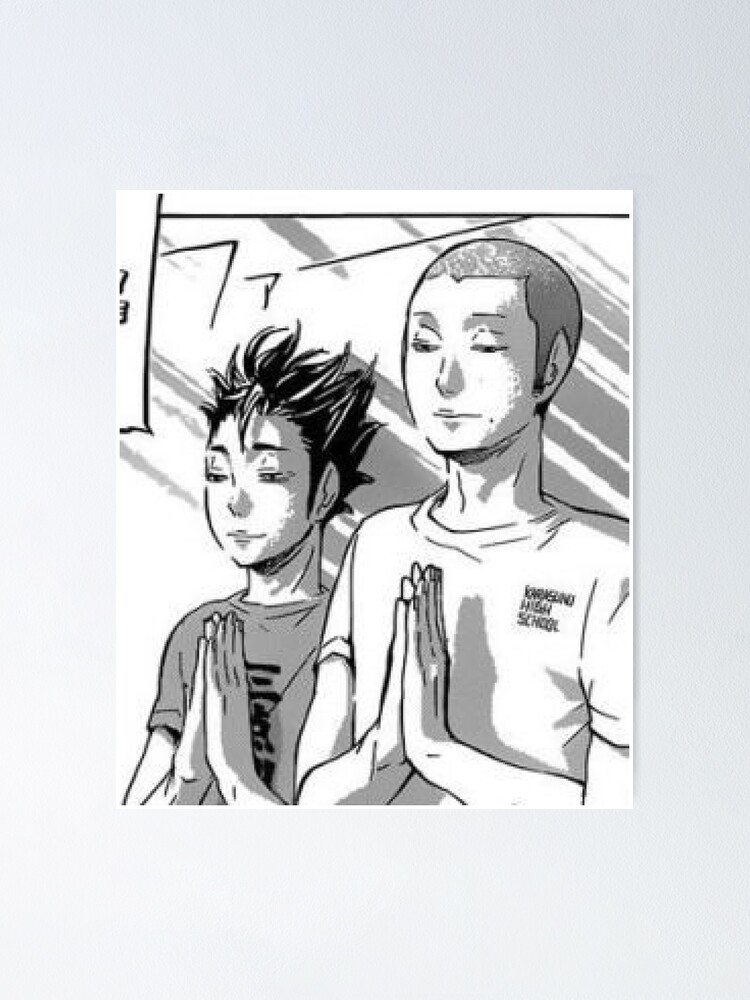 "Nishinoya & Tanaka Prayer Haikyuu Manga - anime Prayer" Poster by ...