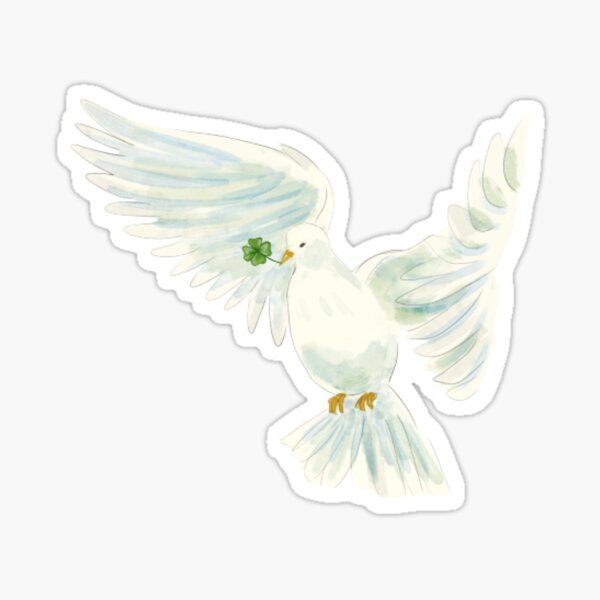 "Lucky Dove Clover" Sticker by HuiArt | Redbubble
