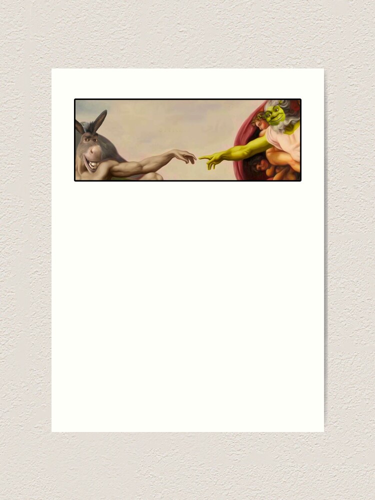 "Shrek hands of God Sticker" Art Print for Sale by MichaelGierisch ...