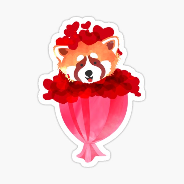 "Cute Red Panda, Water color Red Panda clipart, Red Panda in love, Red ...