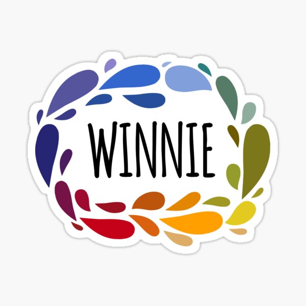 "Winnie Name Cute Colorful Gift Named Winnie" Sticker by kindxinn ...