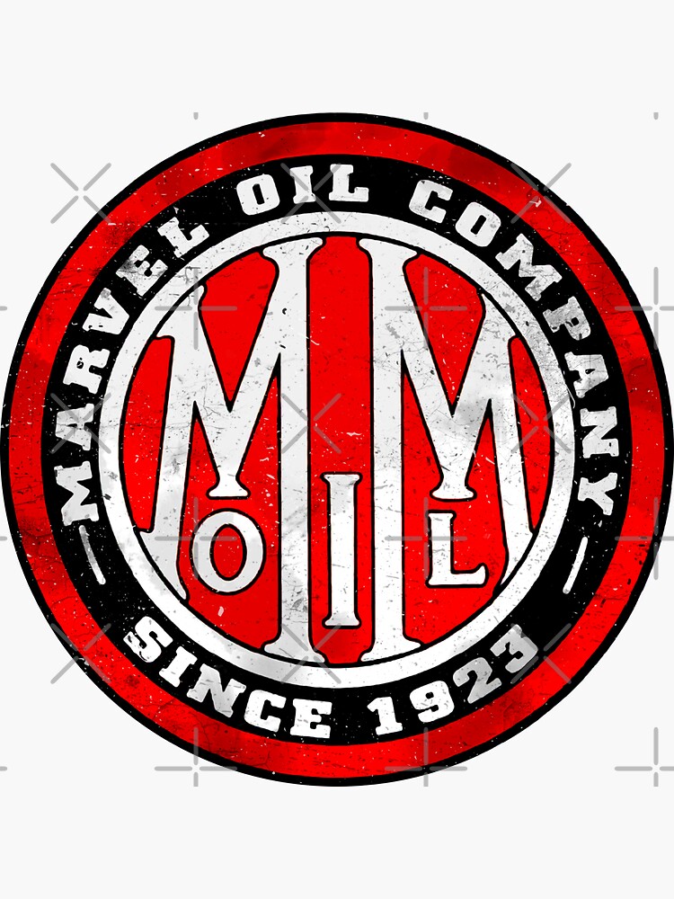 "Marvel oil vintage sign" Sticker by Ploxd | Redbubble