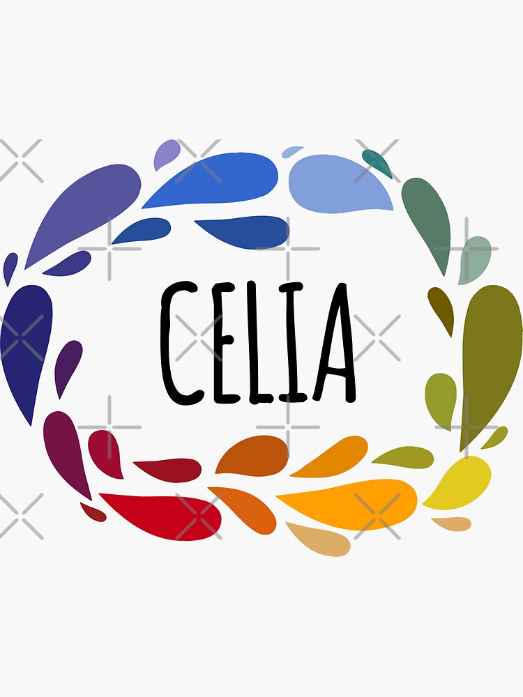 "Celia Name Cute Colorful Gift Named Celia" Sticker by kindxinn | Redbubble