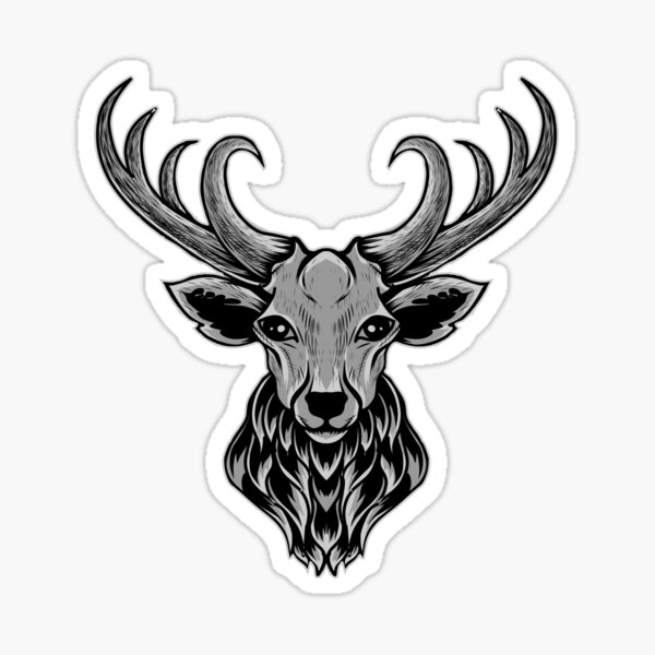 "Deer Head" Sticker by Kamaruj | Redbubble