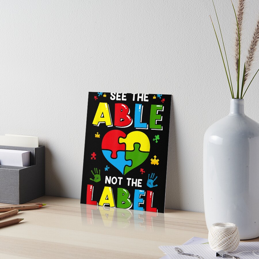 "Autism Awareness Month See The Able Not The Label Puzzle" Art Board ...