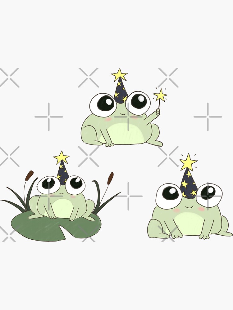 "Wizard frogs - 3 cute wizard frogs packs " Sticker by Yarafantasyart ...