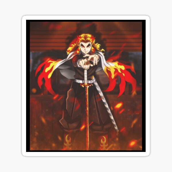 "Kimetsu no Yaiba - Kyojuro Rengoku Sleeveless Top" Sticker by pacesava ...