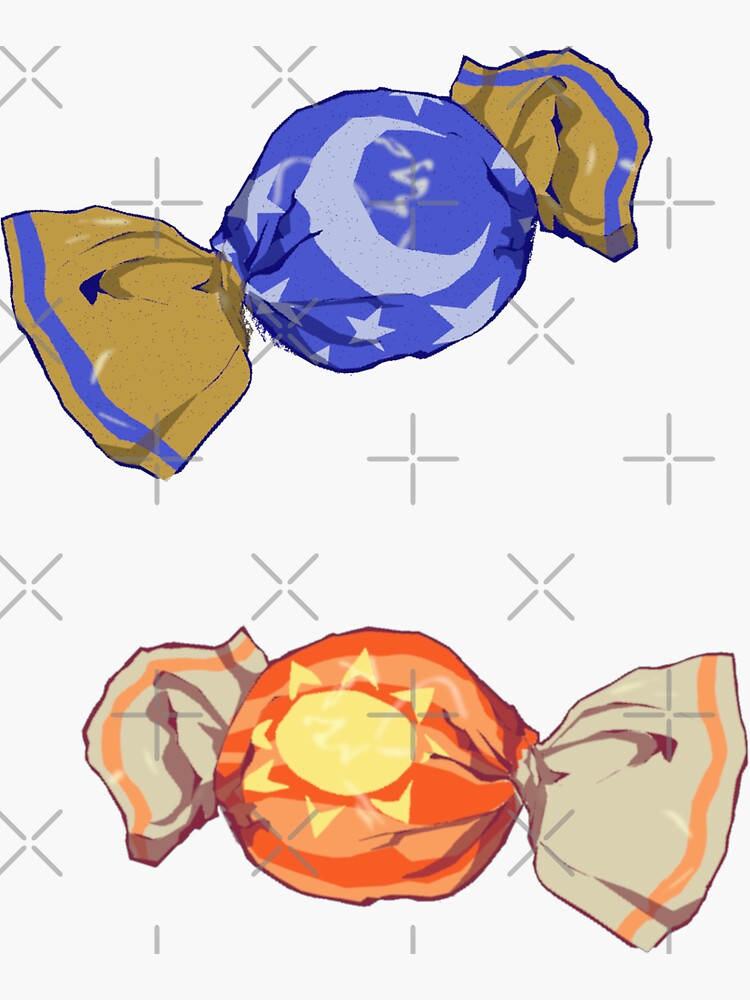 "Sundrop and Moondrop candies" Sticker for Sale by pinjann | Redbubble