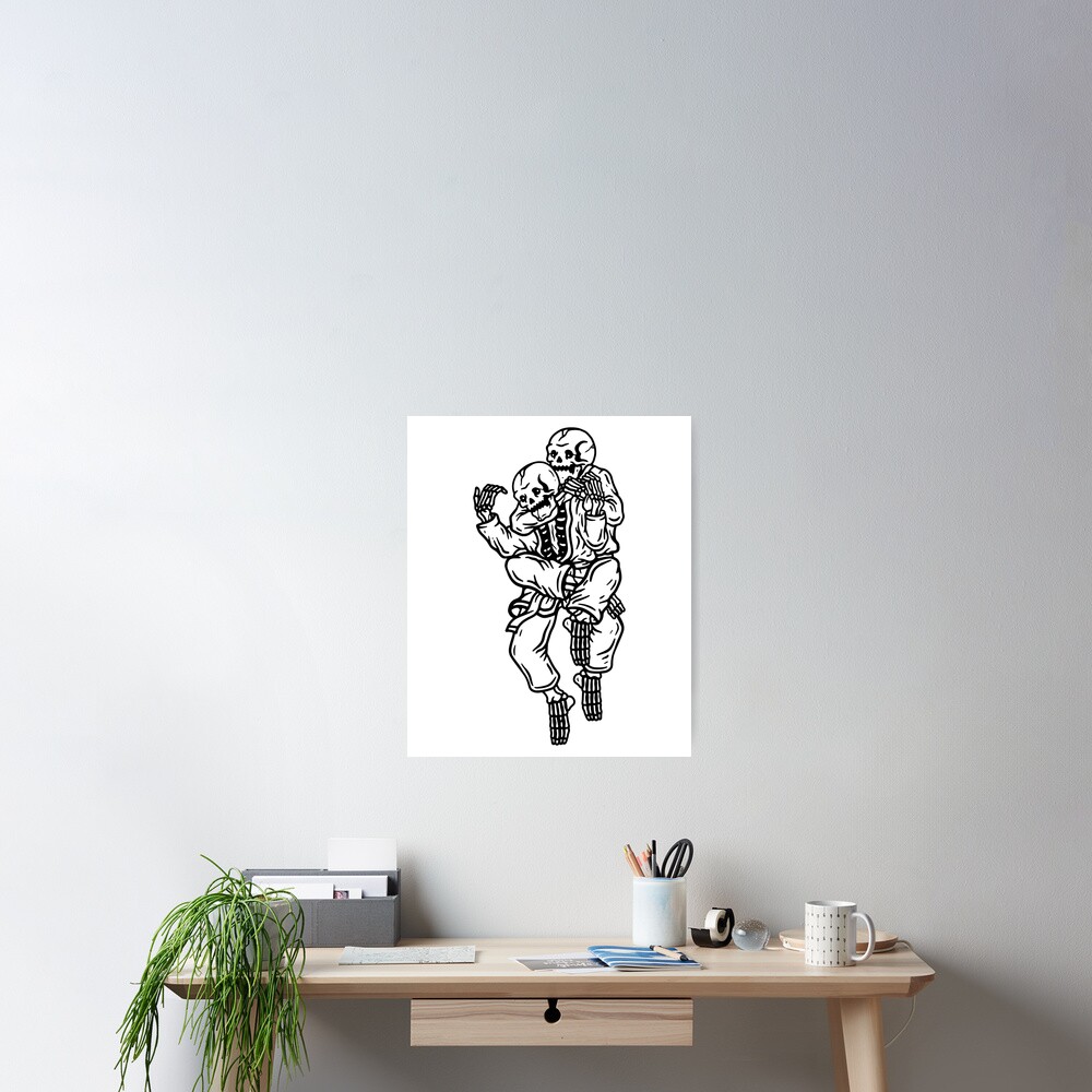 "Jiu Jitsu Skeleton Rear Naked Choke" Poster by jiujitsuclan | Redbubble