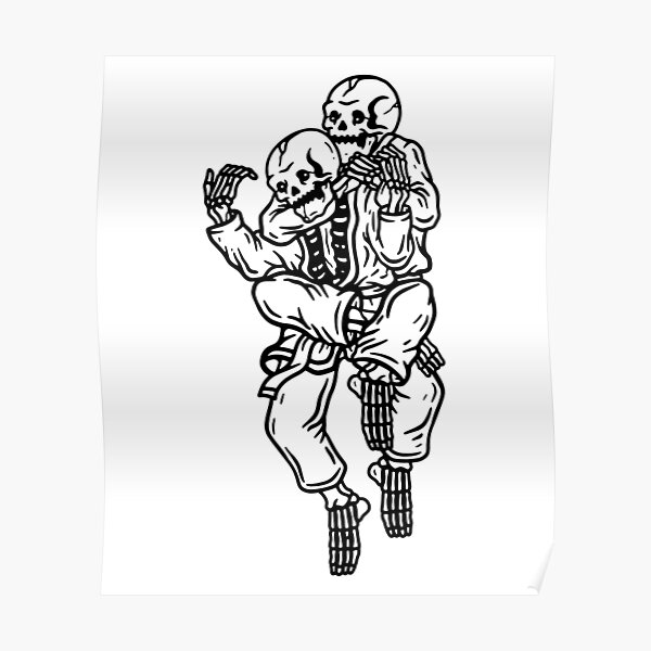 "Jiu Jitsu Skeleton Rear Naked Choke" Poster by jiujitsuclan | Redbubble