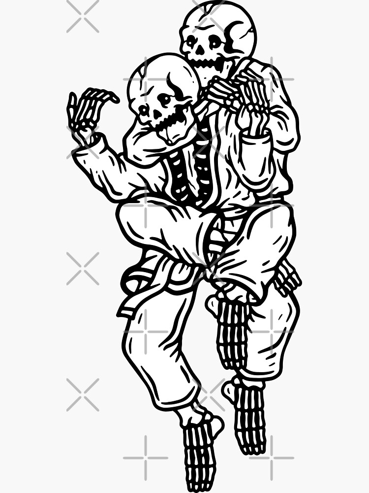 "Jiu Jitsu Skeleton Rear Naked Choke" Sticker for Sale by jiujitsuclan ...