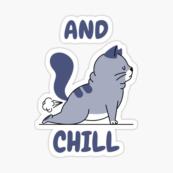 " How to chill like a cat I Yoga pose" Sticker for Sale by AtamiDesign ...