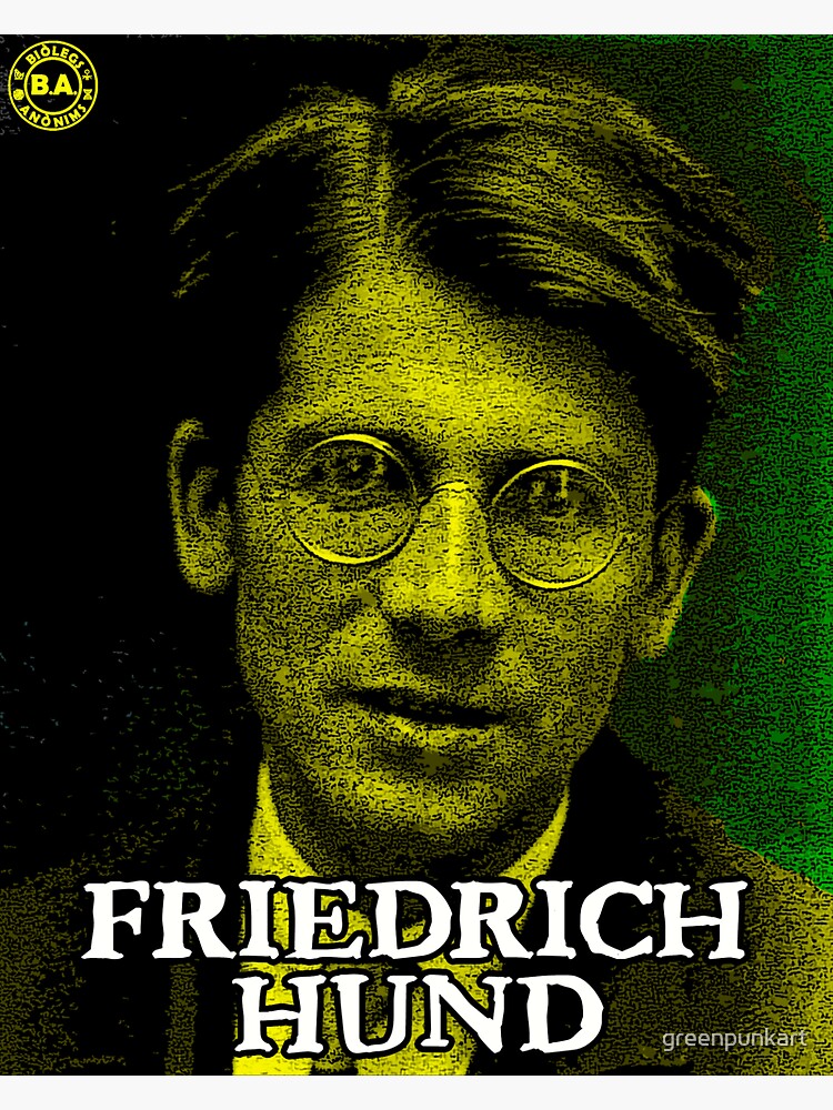 "Friedrich Hund science" Sticker by greenpunkart | Redbubble