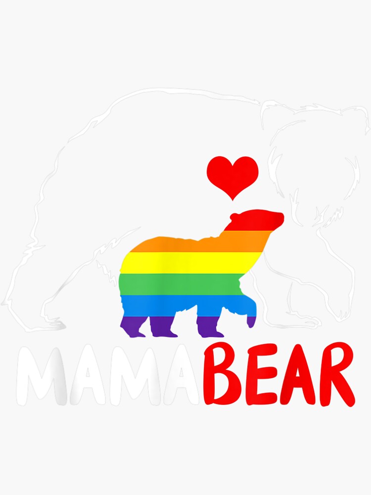 Mama Bear Proud Mom Rainbow Flag Lgbt Pride Mothers Day Sticker For