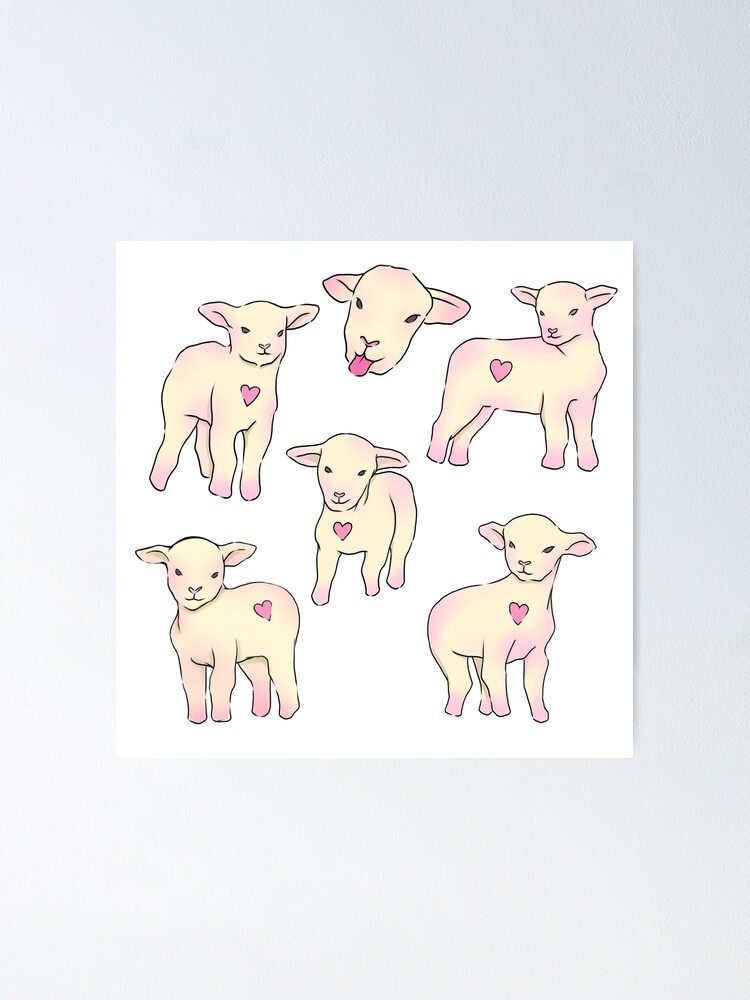 "Cottagecore Cute Lamb Animal Creature Sticker Pack" Poster by ...