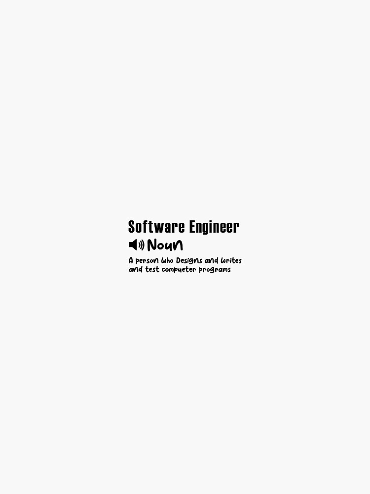 "Funny Software Engineer definition" Sticker for Sale by lookystyle ...
