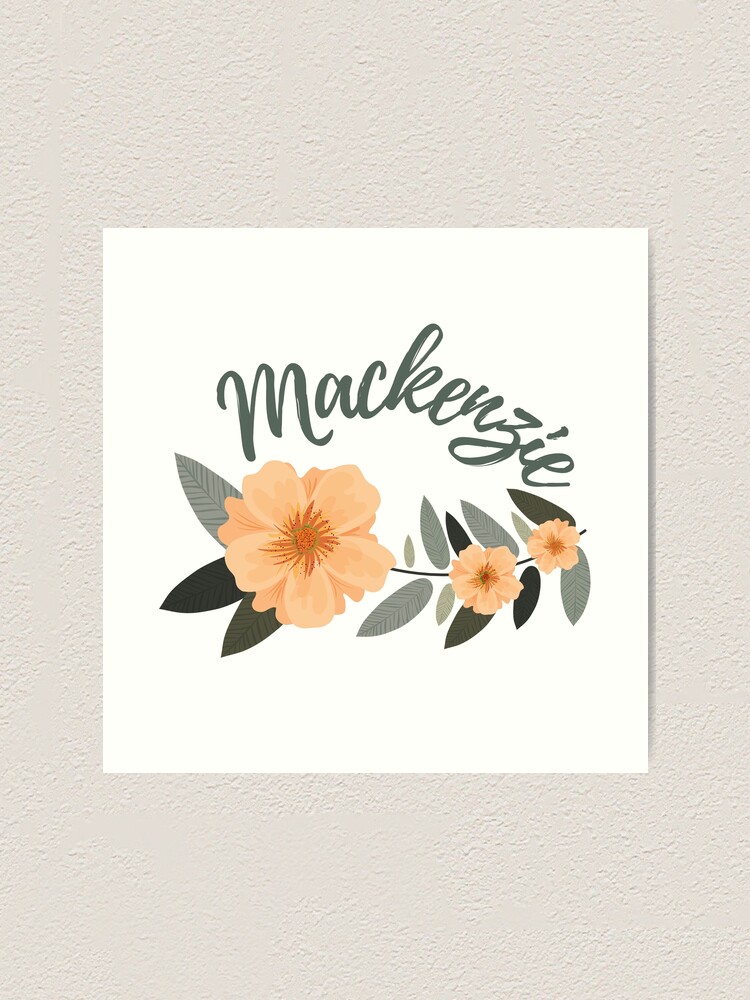 "Mackenzie Name With Pretty Flowers | Name Design Orange And Green ...