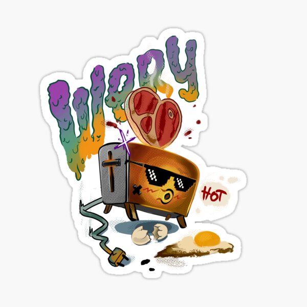 "Little toaster. Hot toaster appliances, character design" Sticker for ...
