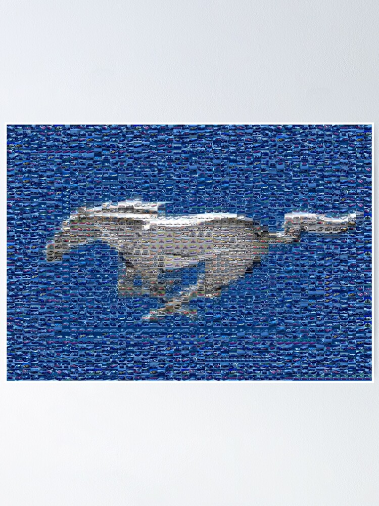 " Blue Ford Mustang Logo Photo Mosaic" Poster for Sale by TheCartist ...