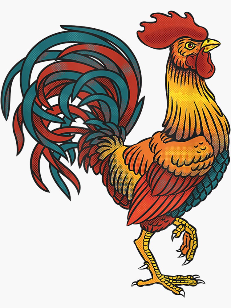 "Vintage Cock Fight Rooster A Cock Fighting Arena " Sticker by aprilsav ...