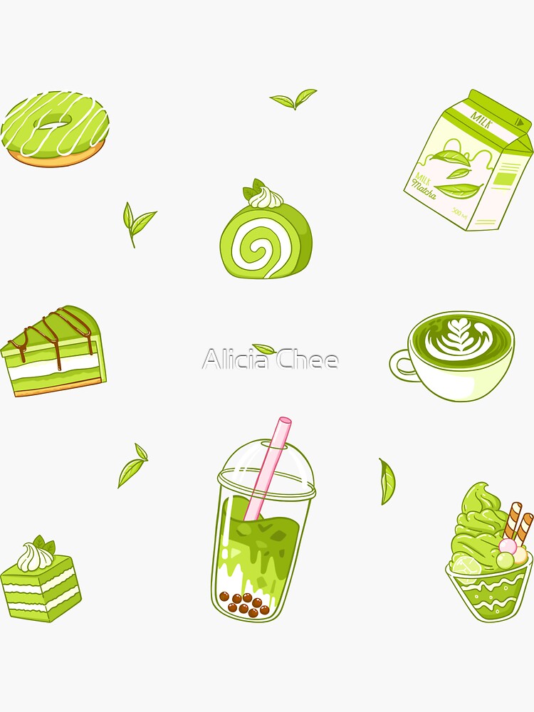 "Assorted Japanese Matcha Dessert - Cake, Donut, Boba Milk Tea, Parfait ...