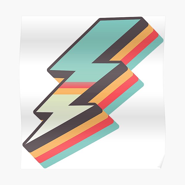 "3D Lightning Bolt - Vintage Lightning Bolt" Poster by Gatsair | Redbubble