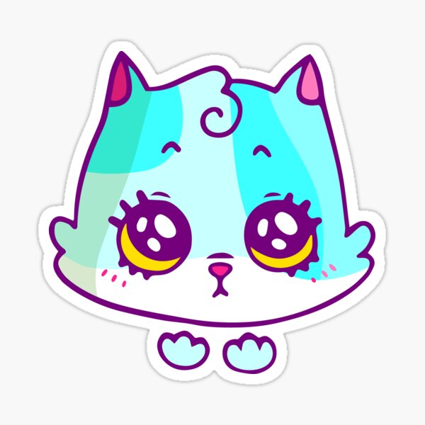 "Blue kawaii cat" Sticker by AliceMarr | Redbubble
