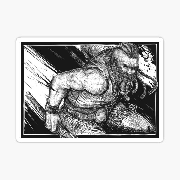 "Berserker." Sticker for Sale by Tarmillustrates | Redbubble