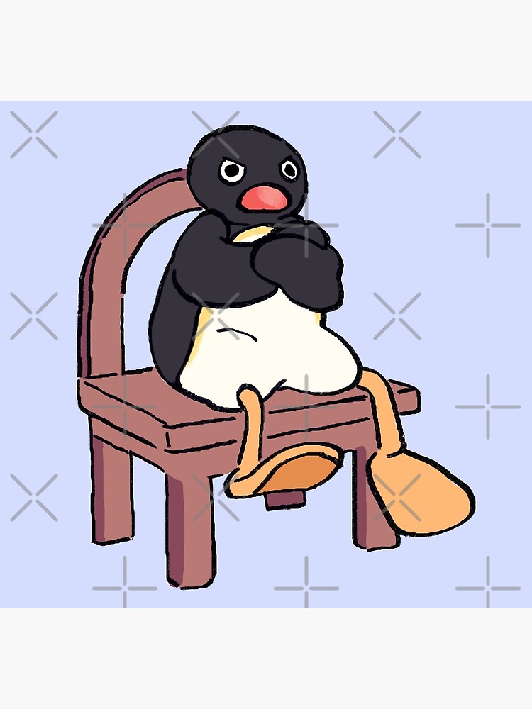 "I draw sulking penguin on a chair meme" Poster for Sale by RansRoom ...