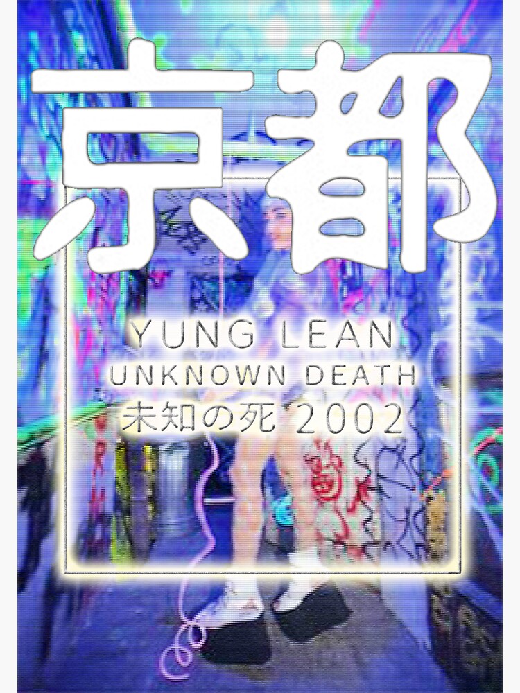 "Yung Lean unknown death 2002 vhs " Sticker by GlasgowMerch | Redbubble
