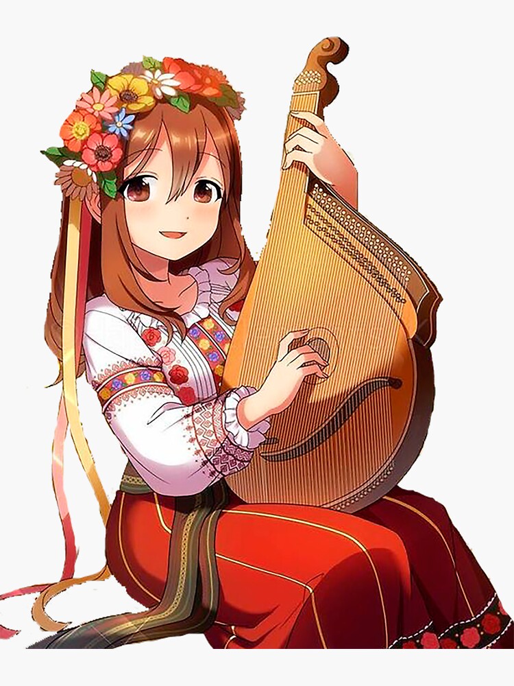 " Ukraine,girl,anime,art, music, ukrainian" Sticker by ghjfjfkfkfjf ...