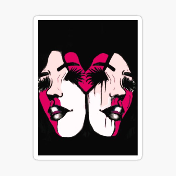 "Two face Girl" Sticker for Sale by EmpathyArtRocks | Redbubble