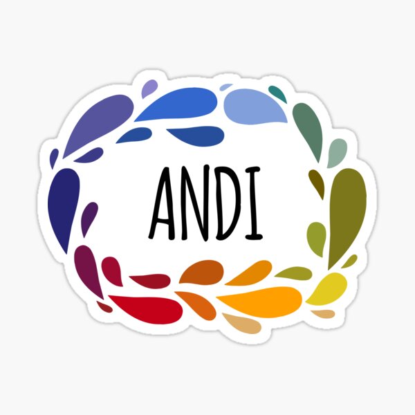 "Andi Name Cute Colorful Gift Named Andi" Sticker by kindxinn | Redbubble