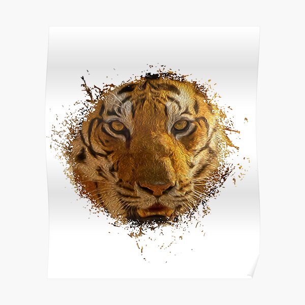 "Tiger Face Vector art" Poster for Sale by TadakoustShop | Redbubble