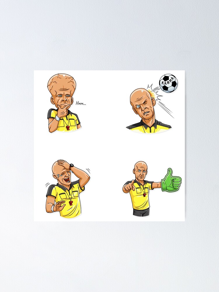 "pierluigi collina sticker pack" Poster for Sale by Godzilla0 | Redbubble